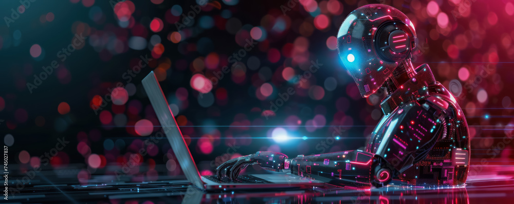 Digital bot using laptop AI chatbot automatic answering System ...