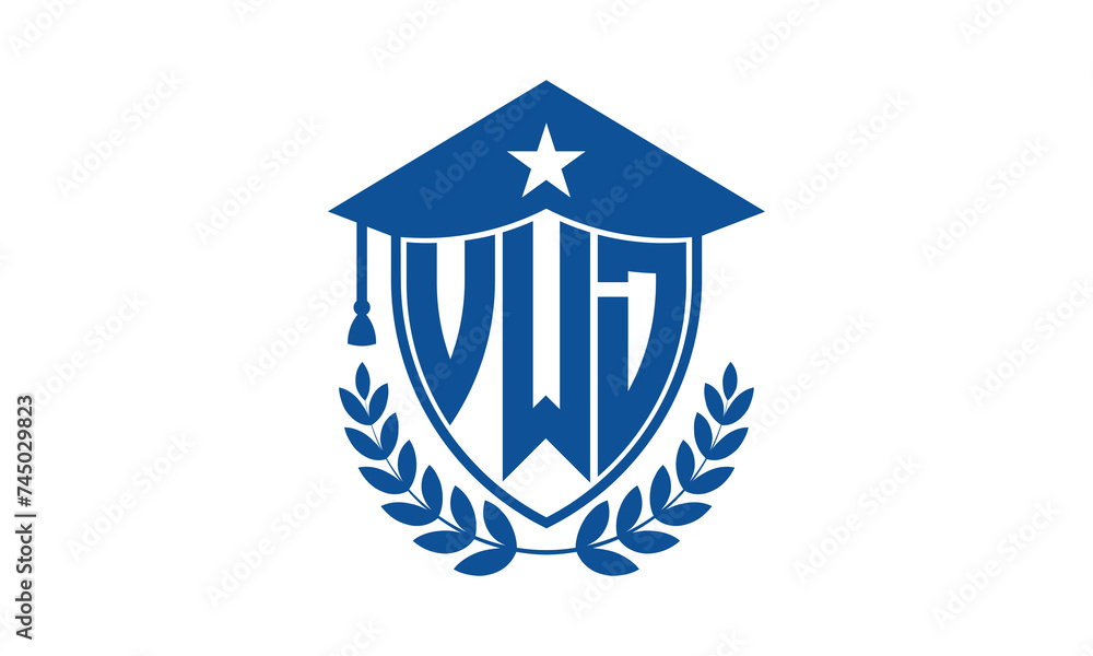 VWD three letter iconic academic logo design vector template. monogram ...