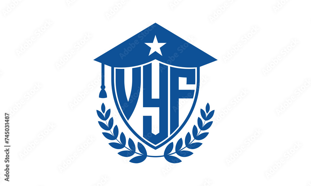 VYF three letter iconic academic logo design vector template. monogram ...