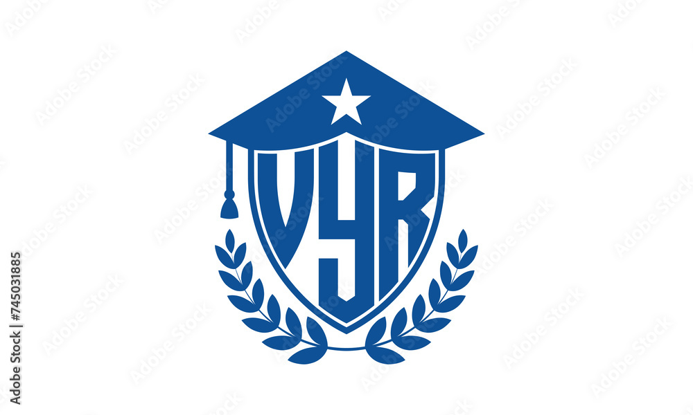 VYR three letter iconic academic logo design vector template. monogram ...