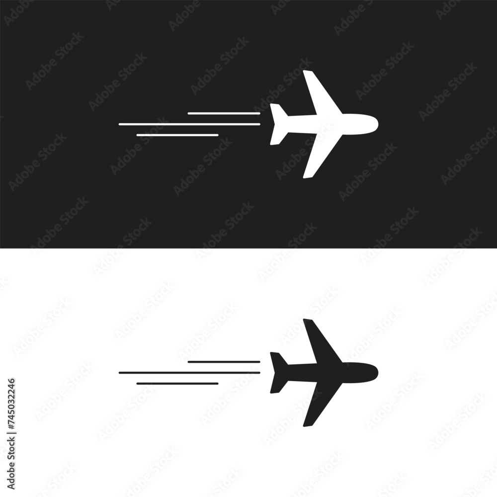 Airplane icon takeoff logo black pictogram set vector or plane take off ...