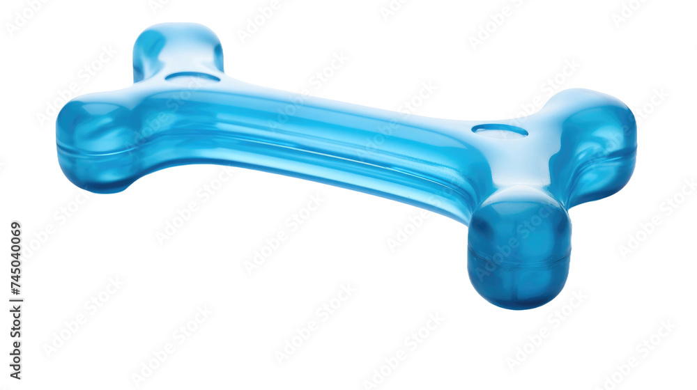 Blue rubber dog bone isolated on transparent a white background Stock ...