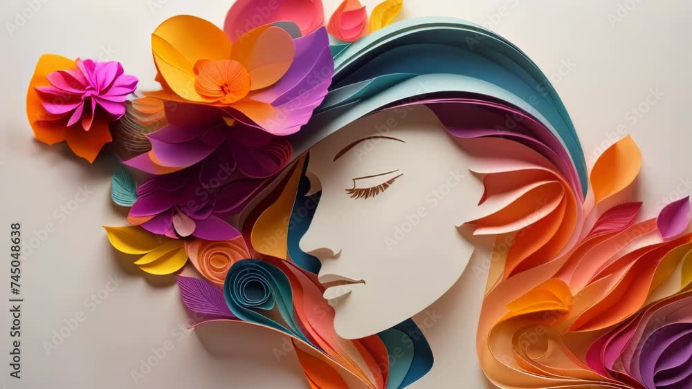 Animation video International Women's Day of paper quilling artwork ...
