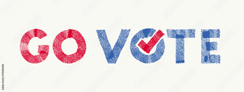 Go Vote text in calligraphy for 2024 United States of America ...