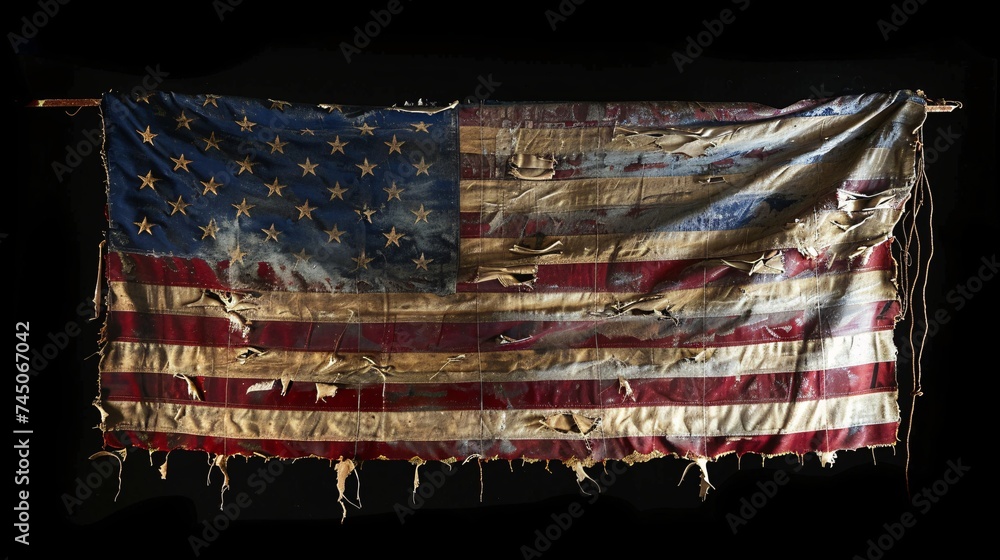 Ripped and Torn American Flag A Symbol of Decay in the Modern World ...