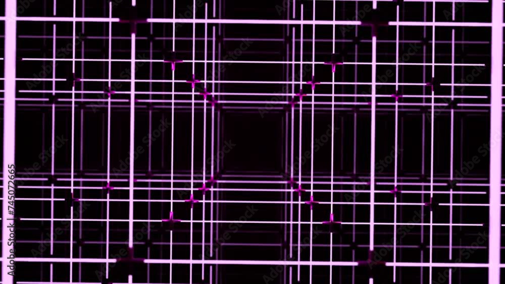 Electronic 3d grid with square lines. Design. 3D grid with square ...