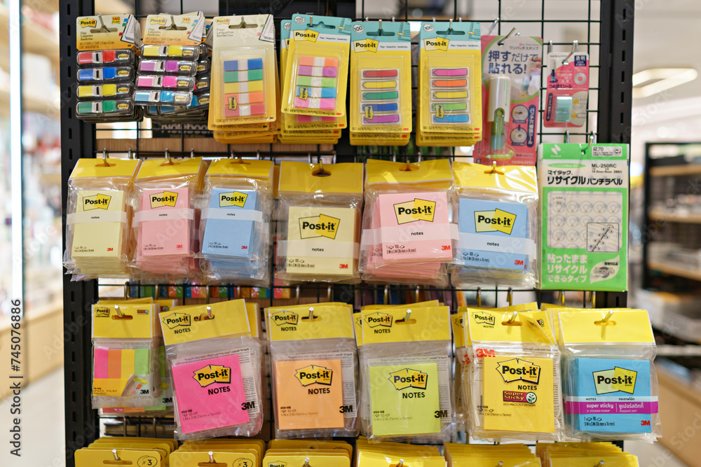 Kuala Lumpur, Malaysia - 13 FEB 2024: A variety of 3M brand Post-It ...