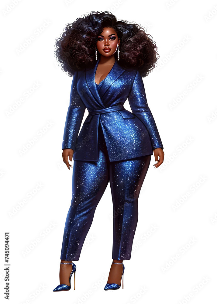 Curvy African American Woman. Black woman Clipart, Business Woman ...