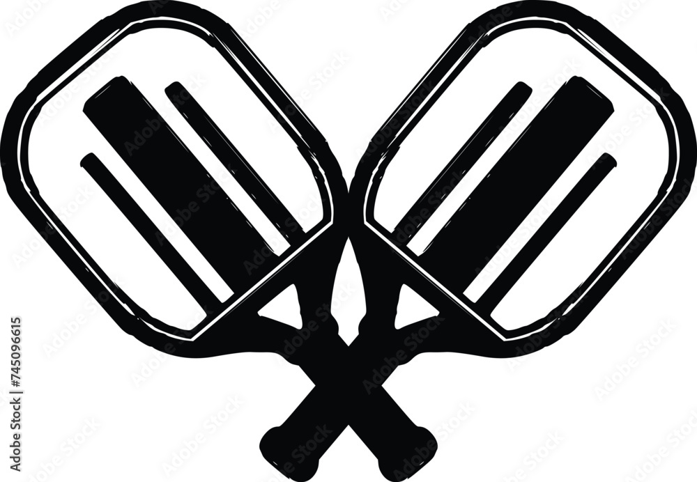 Pickleball paddle Printable Vector Illustration. Pickleball Paddles and ...