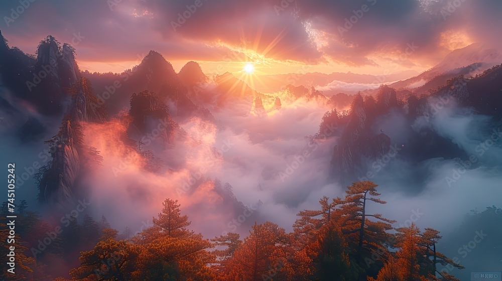 wide angle dramatic long exposure waiting for a breathtaking sunrise ...