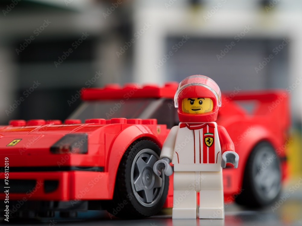 Tambov, Russian Federation - February 20, 2024 A Lego Ferrari F40 ...
