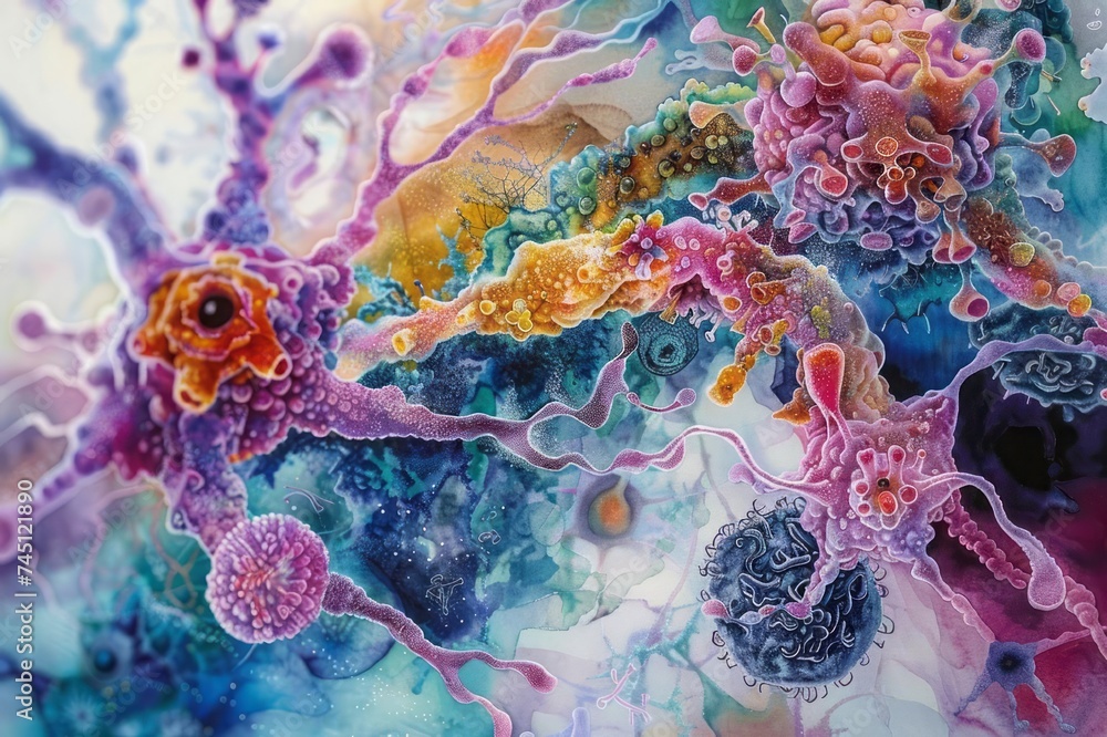 Cellular communication, intricate signaling pathways within a cell ...