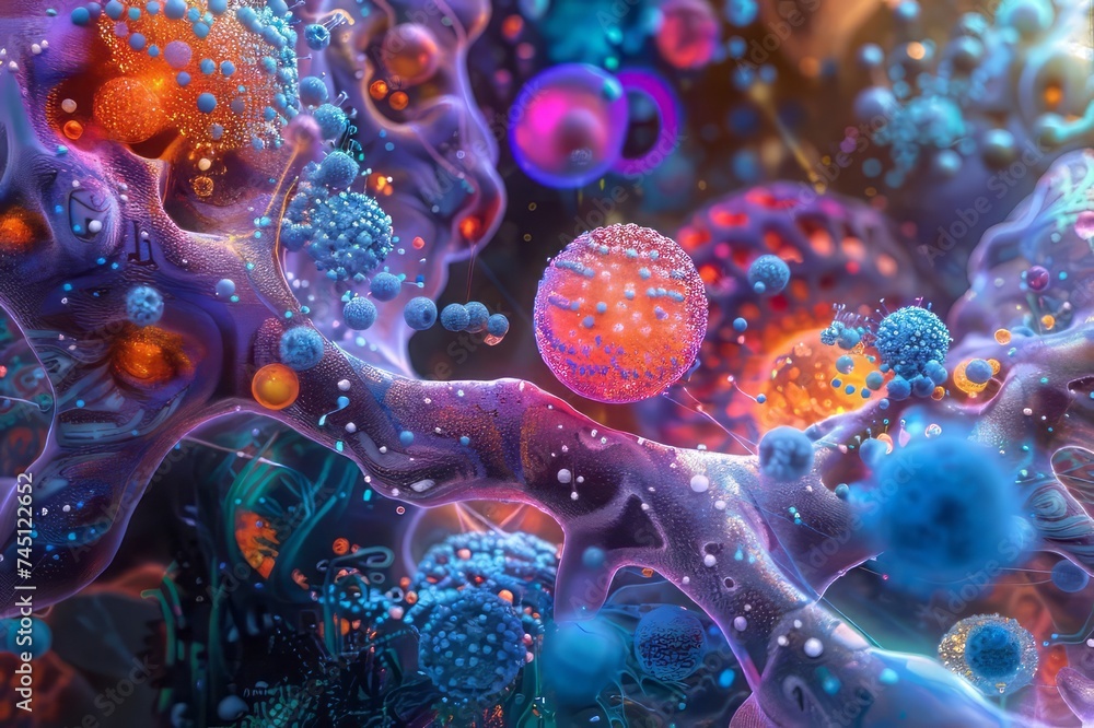 The inner workings of a cell at the molecular level. Dynamic molecular ...