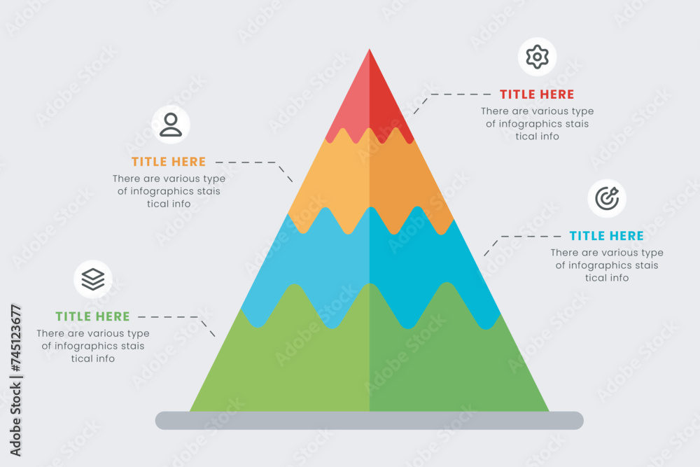 4 Steps to success mountain infographic design, Route to the top of ...