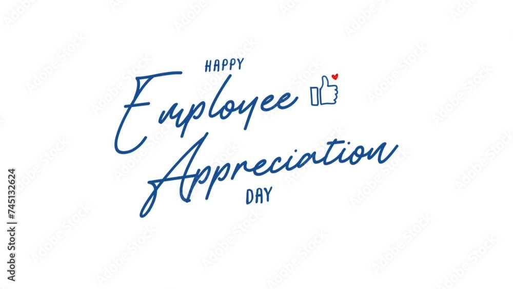 Employee Appreciation Day text animation. Handwritten animated with ...