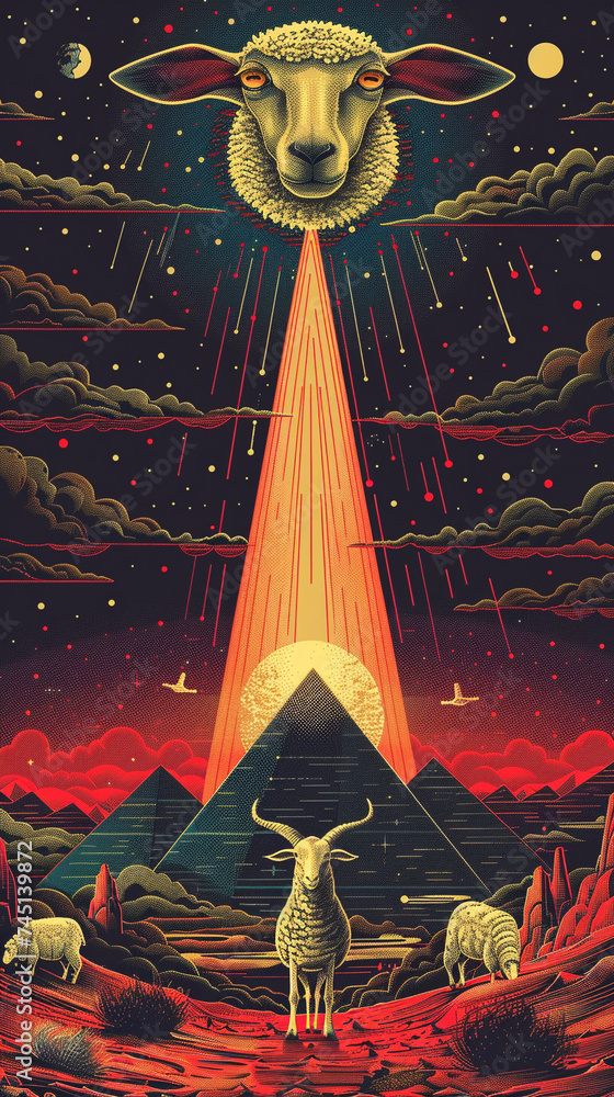 Cosmic Encounter: Space Illustration Artwork Featuring a UFO ...