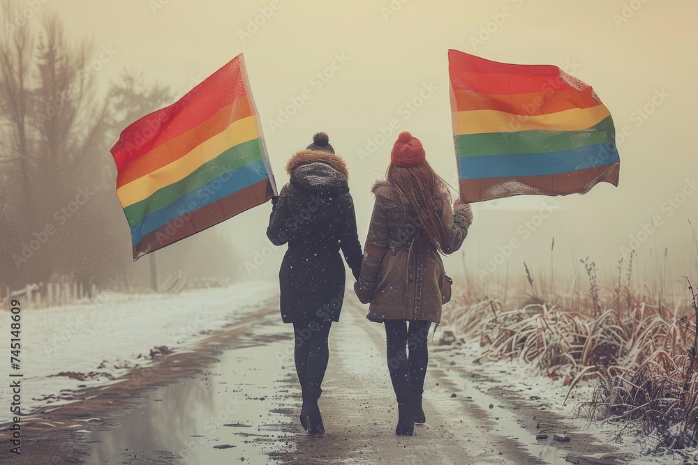 LGBTQ Pride beige brown. Rainbow assembly colorful shared collaboration ...