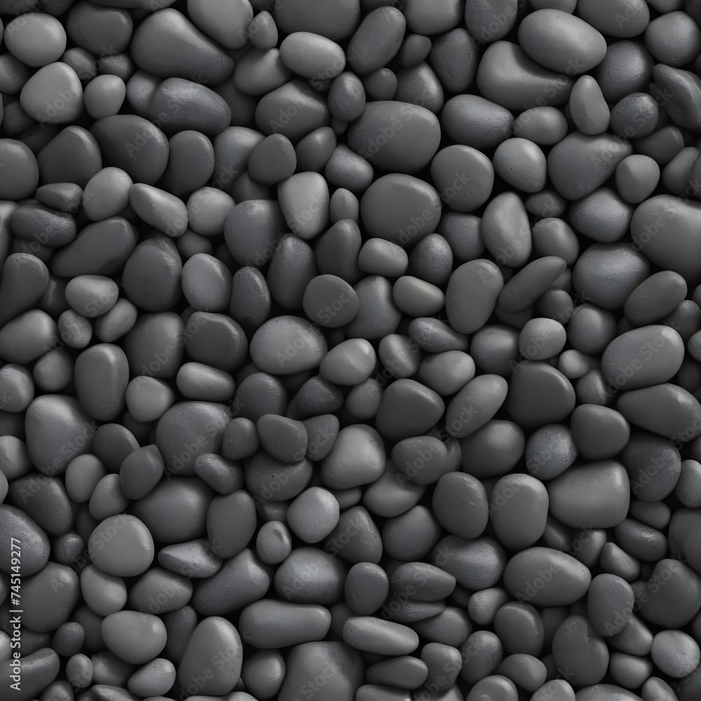 Seamless dark black pile of small stone pebbles background texture ...