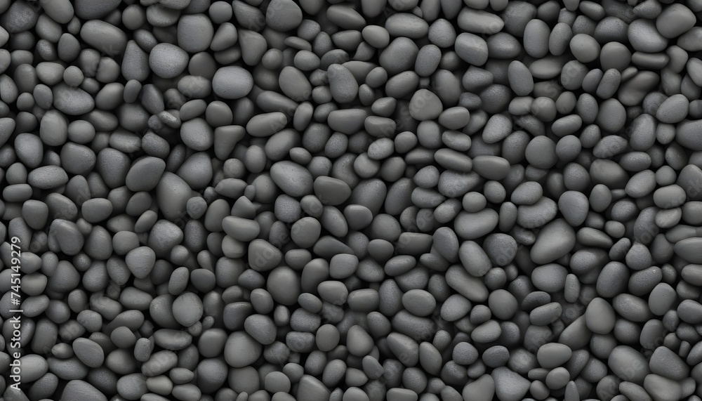 Seamless dark black pile of small stone pebbles background texture ...
