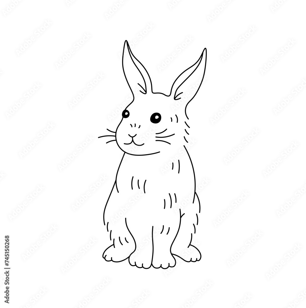 Vecteur Stock Vector isolated one single cute cartoon rabbit hare bunny ...