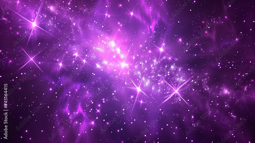 beautiful purple galaxy full of bright stars, space stars nebula ...