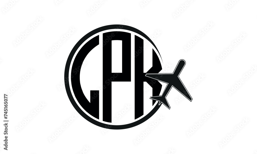 LPK three initial letter circle tour & travel agency logo design vector ...