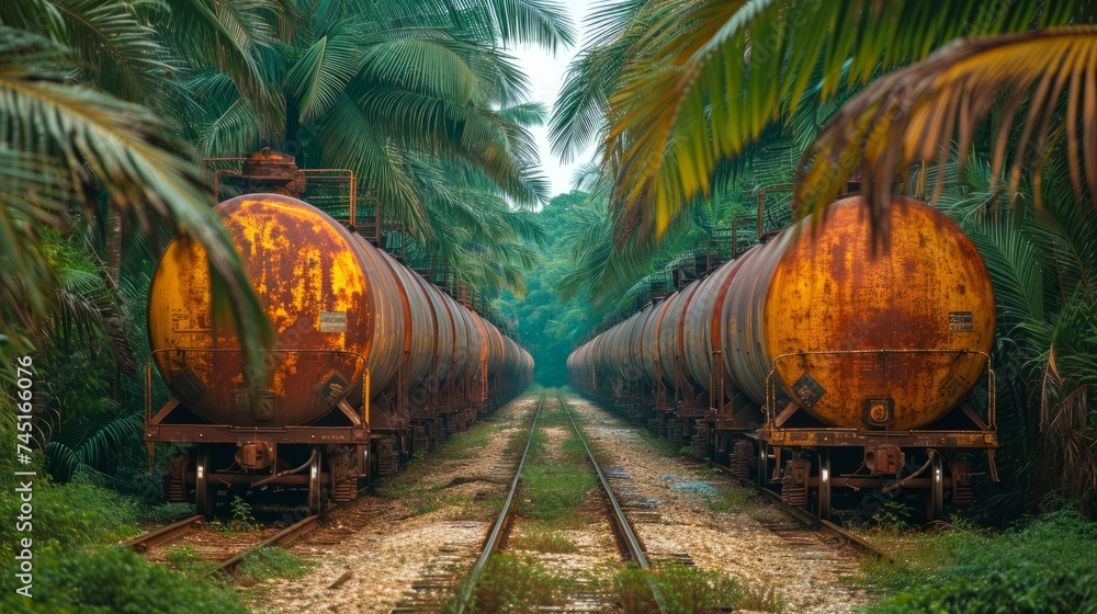 A locomotive transporting tank cars filled with petroleum products used ...