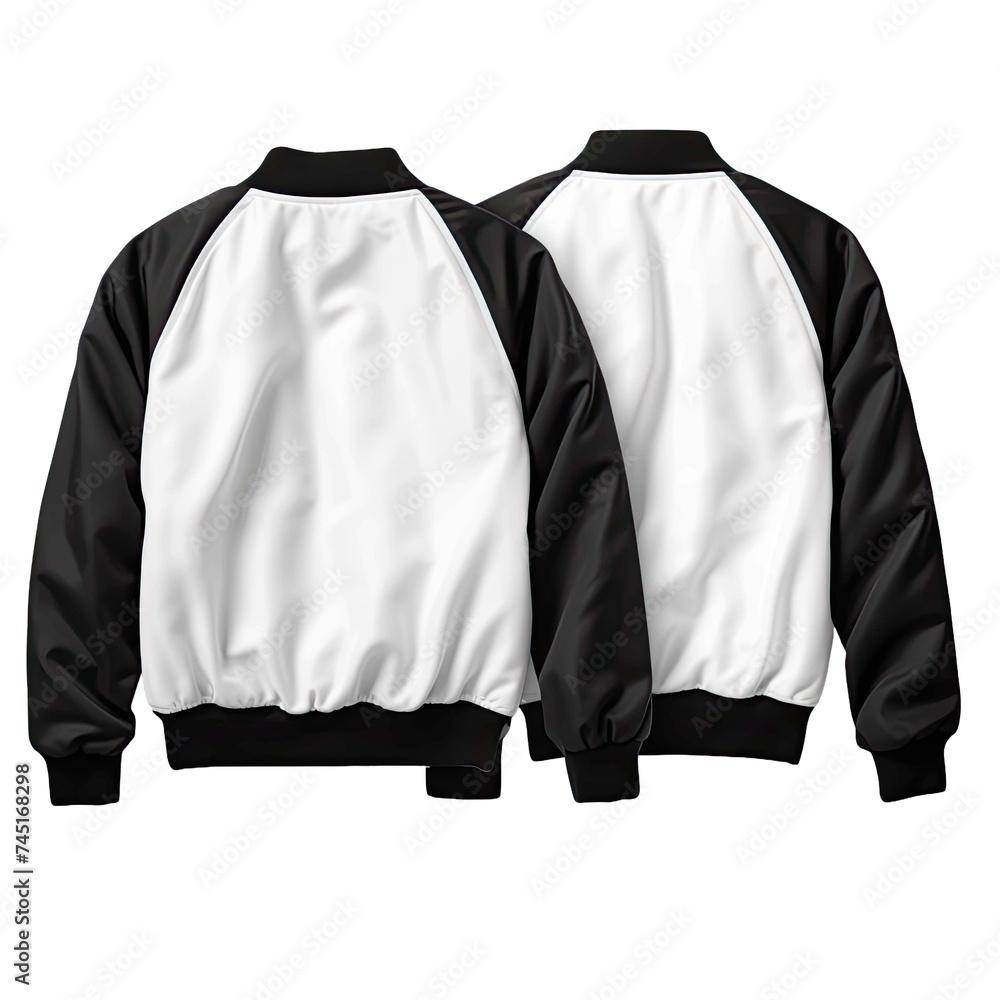 Blank ( Black and white ) varsity bomber jacket isolated on white ...