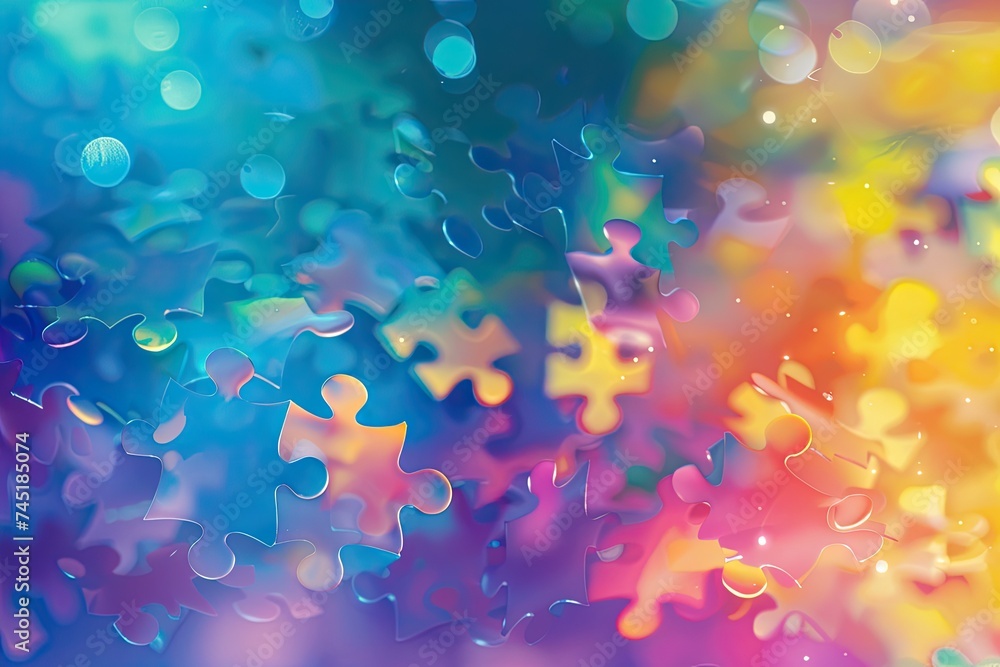 World autism awareness day. Colorful puzzles vector background. autism ...