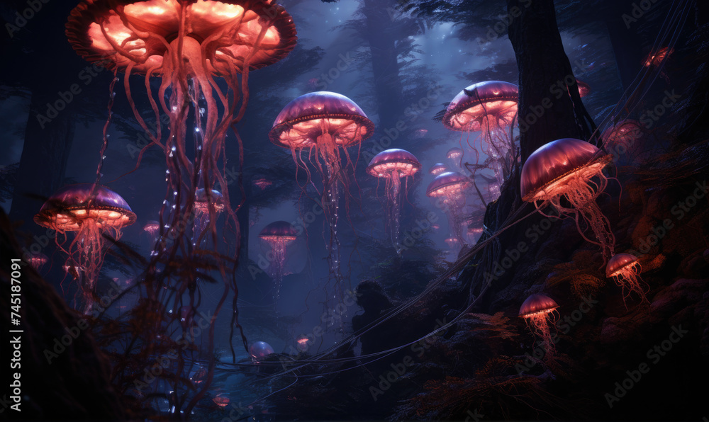 Sci-fi alien planet, futuristic imagine of alien planet Stock ...