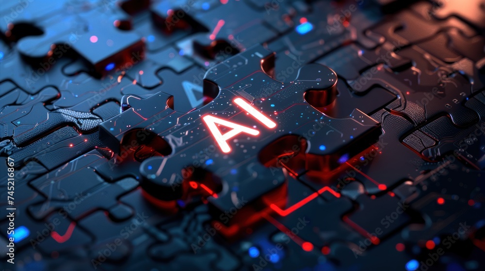 An API as a puzzle piece with "AI" written on it being put into a ...