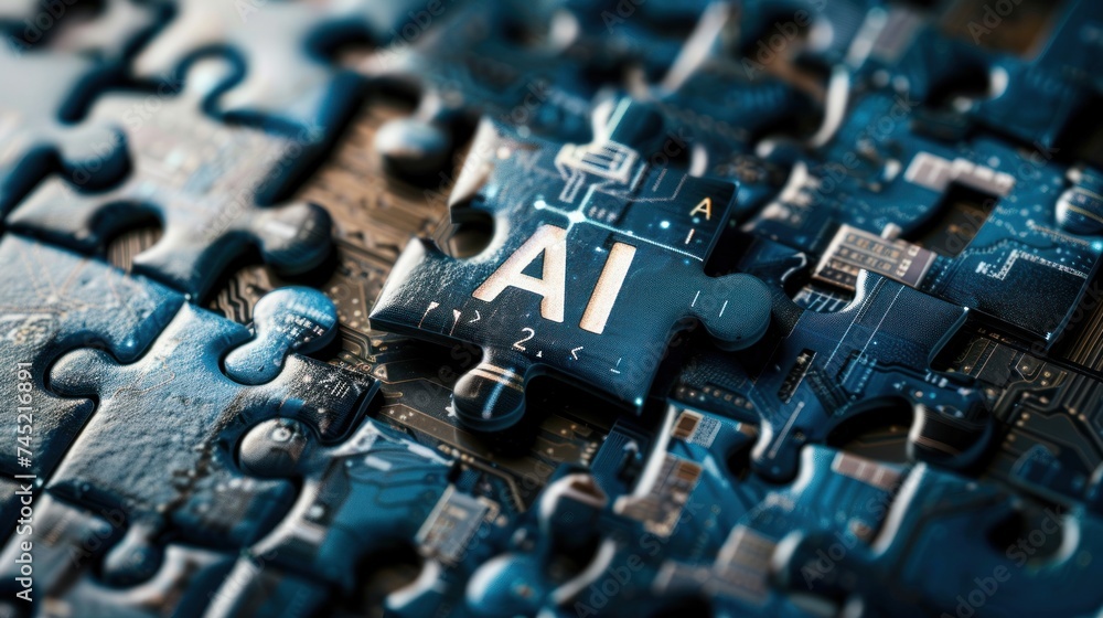 An API as a puzzle piece with "AI" written on it being put into a ...