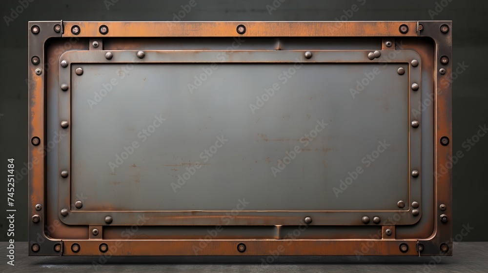 Industrial Strength Frames, a rugged, steel frame with rivets on a ...