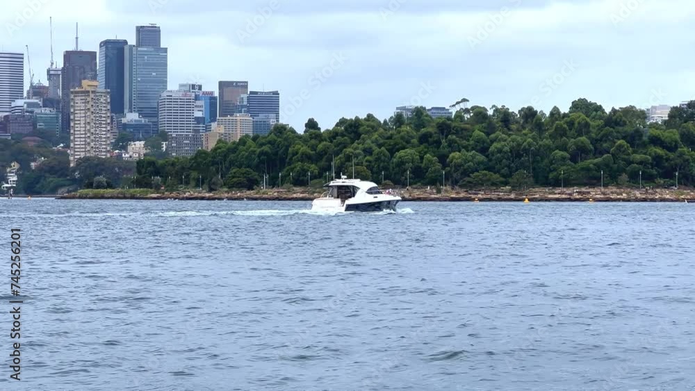 Vidéo Stock Panorama view of Sydney Harbour and City Skyline of Darling ...