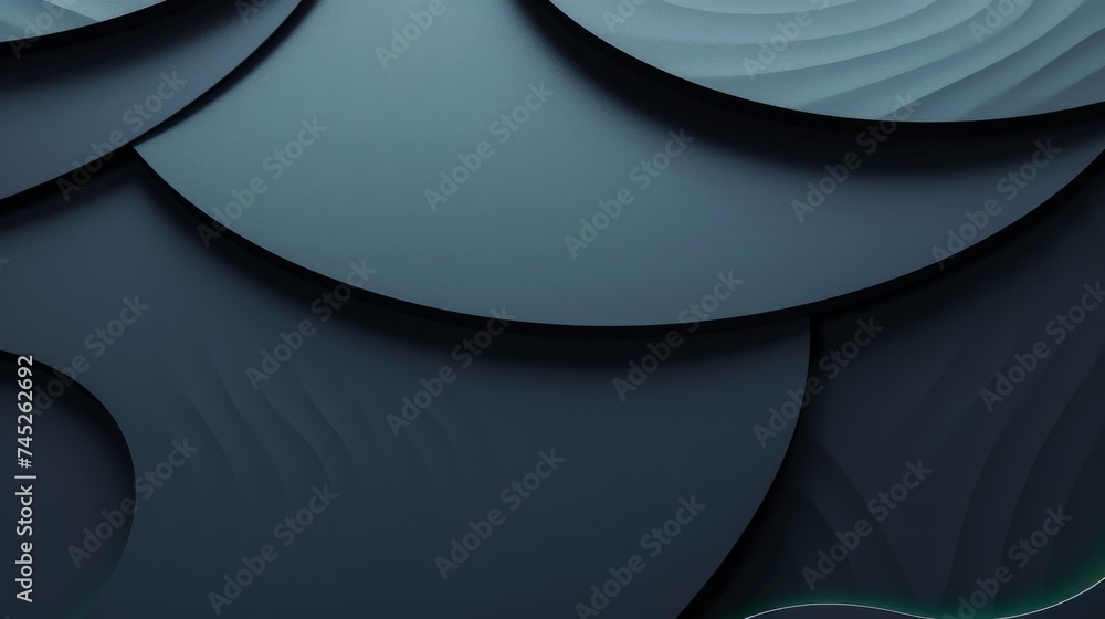 Abstract black circular shapes with smooth texture. Modern geometric ...