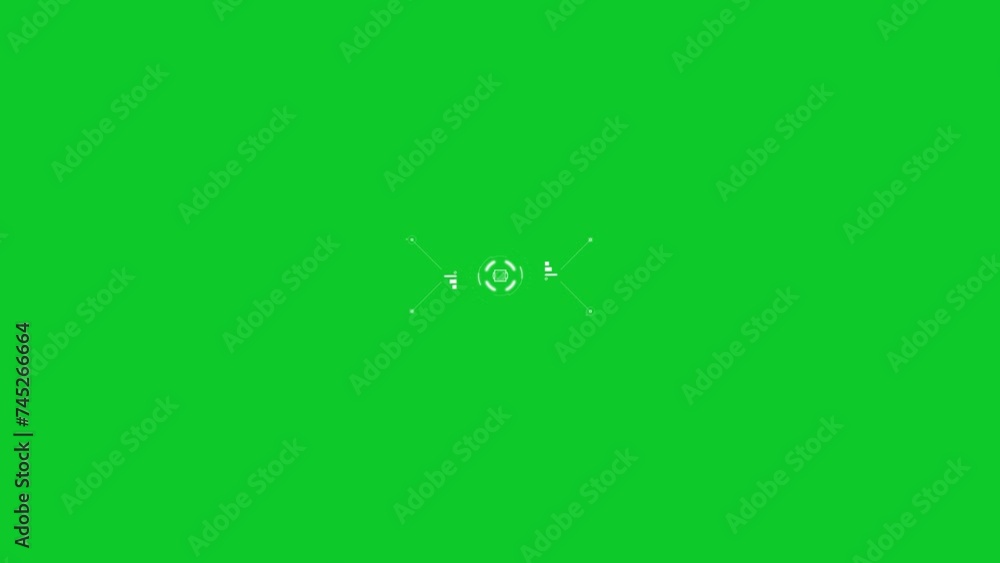 Vidéo Stock HUD Drone Target on Green Screen: Futuristic Loading Pending Screen Interface ...
