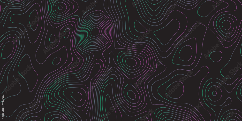 Abstract black colorful gradients Topographic line map pattern ...