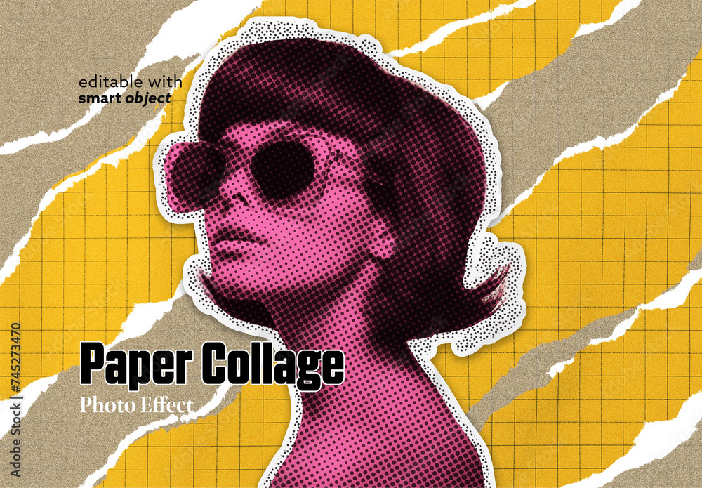 Paper Collage Photo Effect Stock Template | Adobe Stock