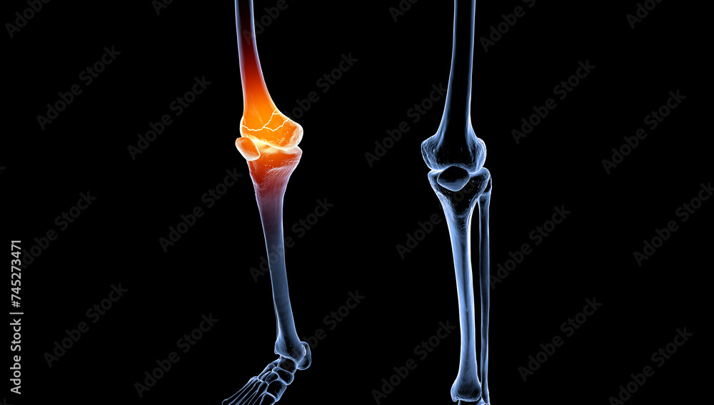 3d Medical Illustration of a Lower Femur Fracture on Male Body Skeleton ...