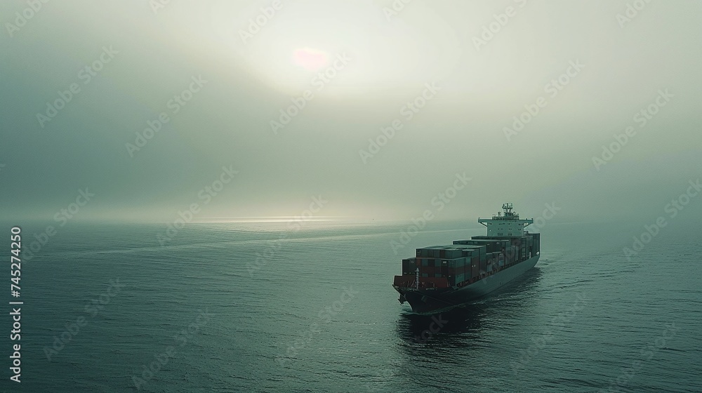 international container cargo ship crossing the ocean as a symbol of ...