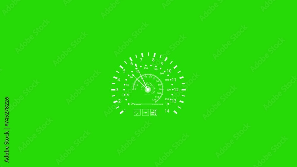 Hud Infographic Elements: Speedometer on a Green Screen Background ...