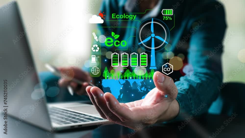 Carbon balance is zero. The hand of pollution and efficient management ...