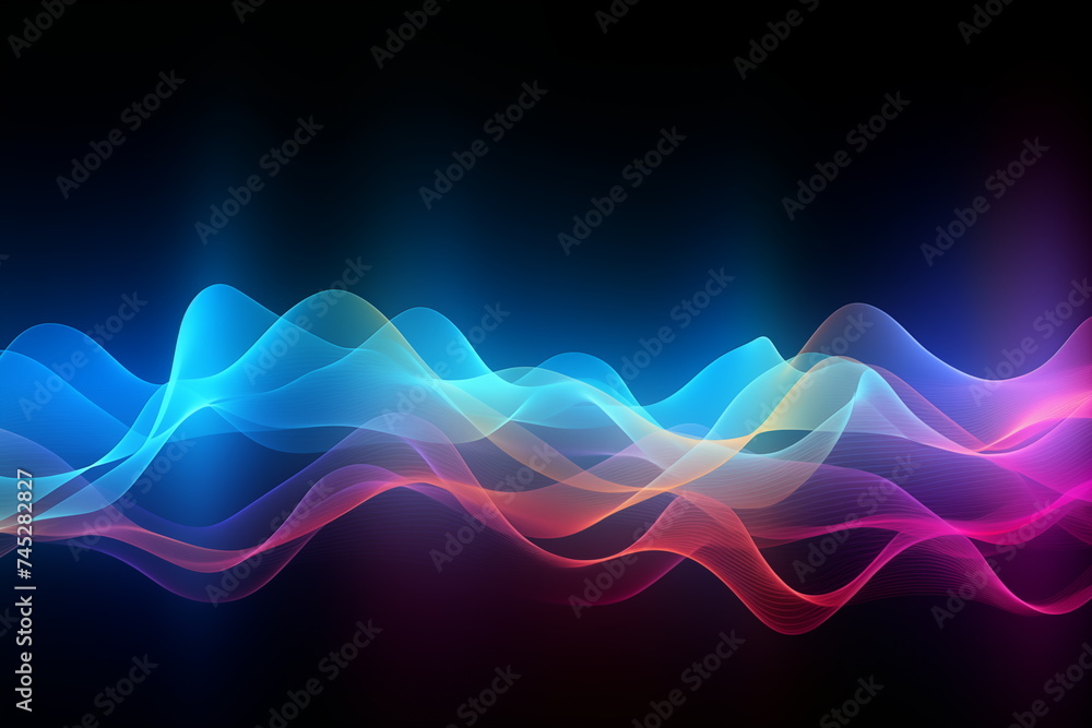 A mesmerizing display unfolds: a vivid sound wave visualization dancing ...