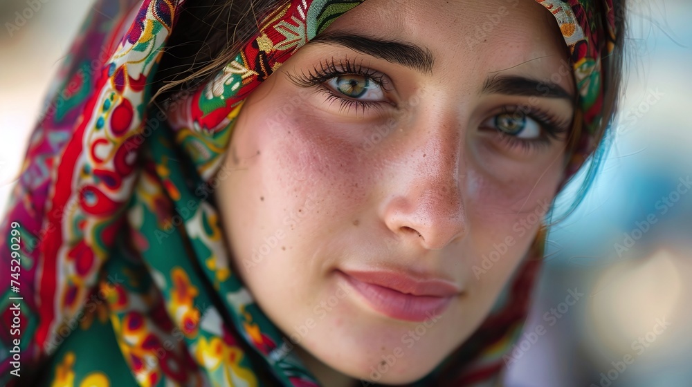 portrait of a Turkish woman in traditional attire, celebrating the ...