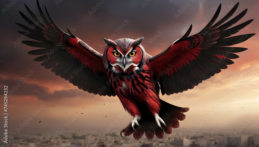 Evil demonic Israeli owl dropping leaflets from the sky, extremely ...