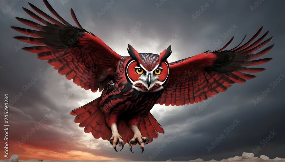 Evil demonic Israeli owl dropping leaflets from the sky, extremely ...