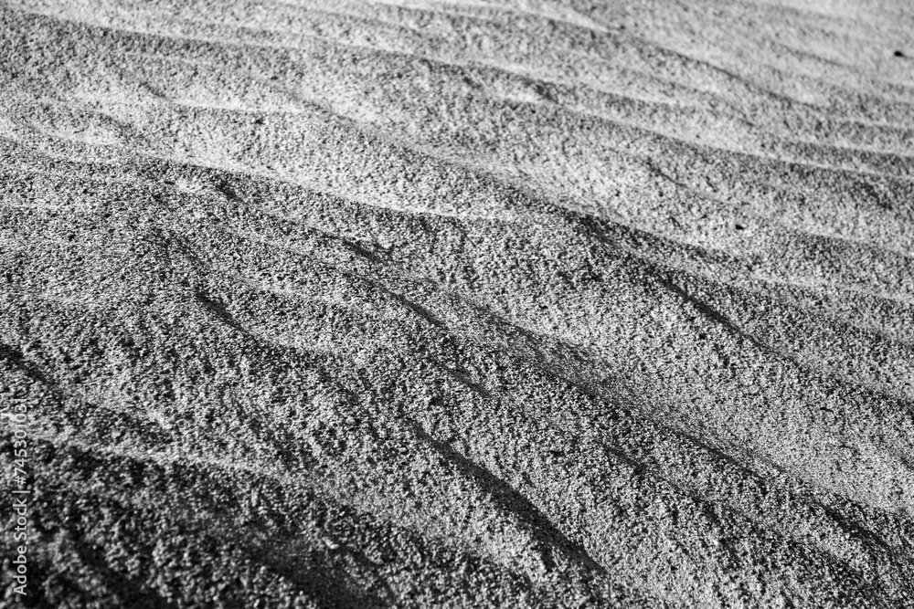 Waves on the surface of the sand, top view. The wavy surface of coastal ...