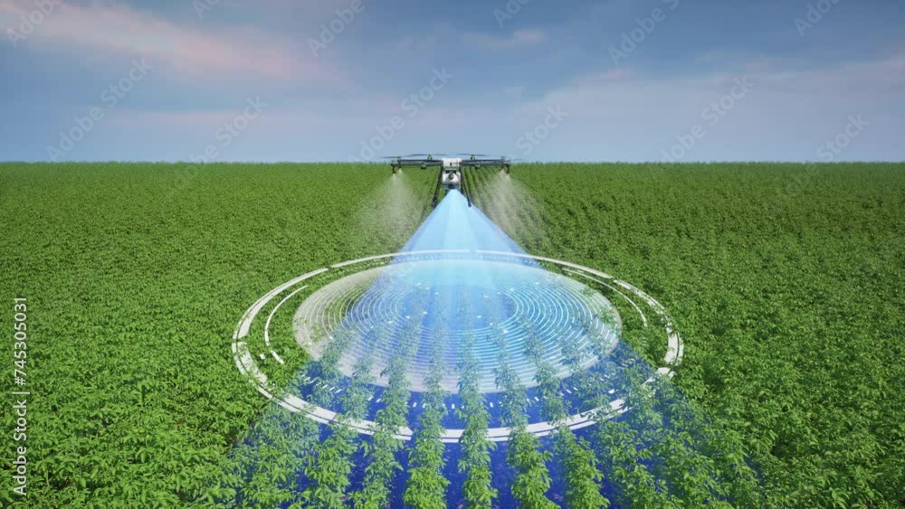 Agriculture drone using lidar scanning to spray fertilizer on the tomato fields, Innovation of ...