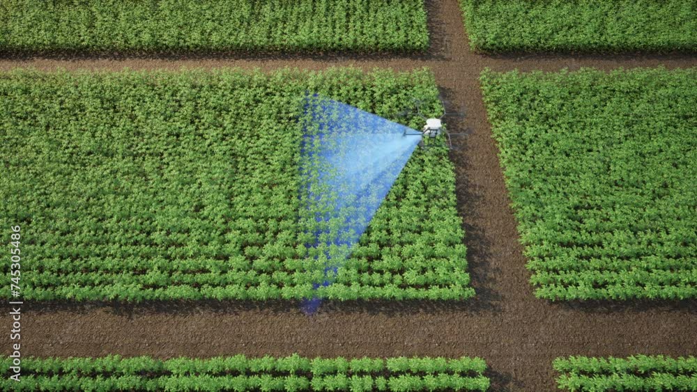 Agriculture drone using lidar scanning to spray fertilizer on the tomato fields, Innovation of ...