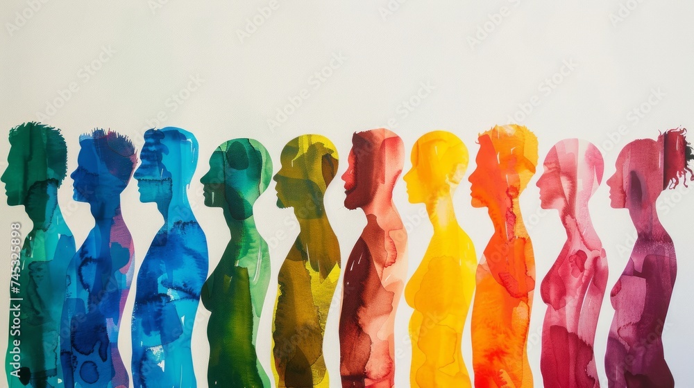 Diverse group of people embracing each other in unity: symbol of ...